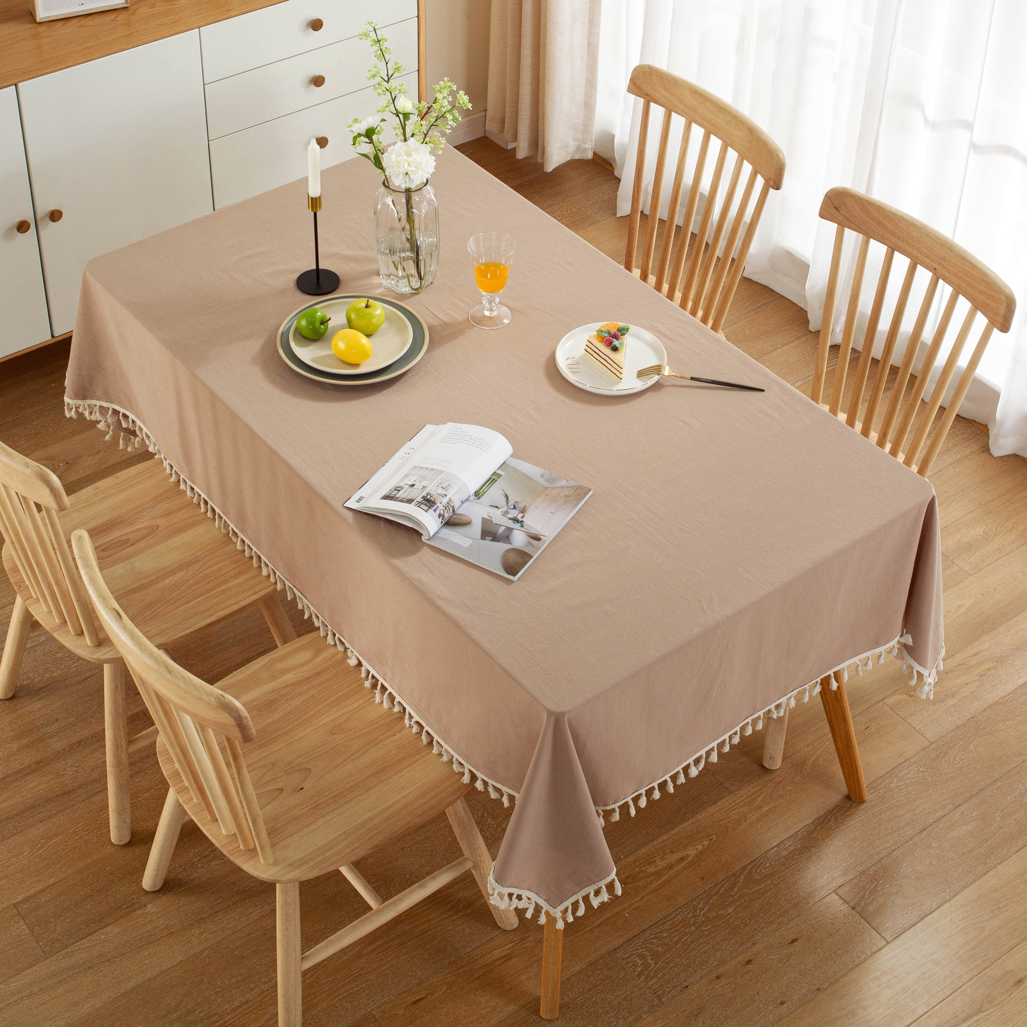 Ebern Designs High Quality Washable Cotton Wrinkle Free Tablecloth With ...