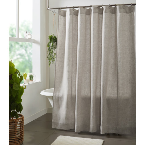 Linen Shower Curtains & Shower Liners You'll Love | Wayfair