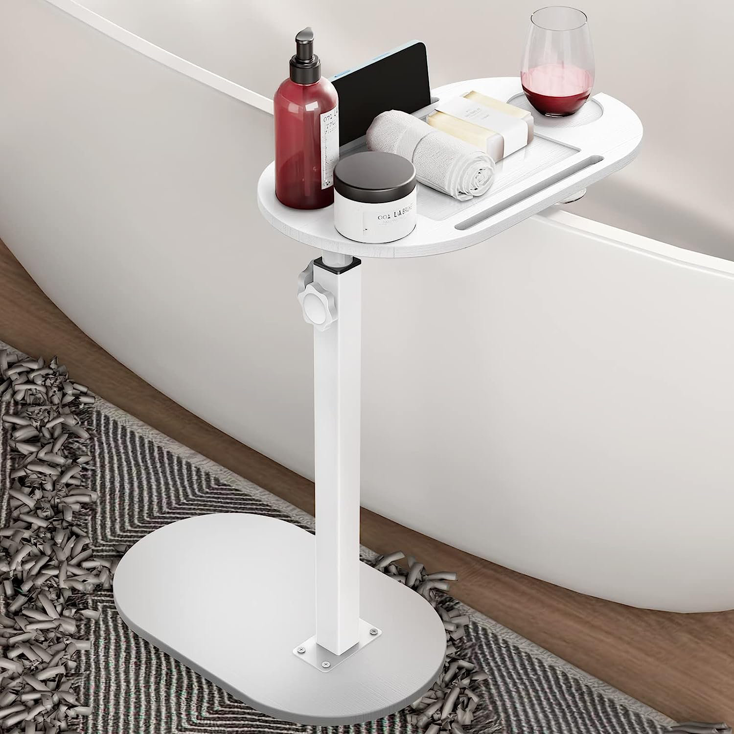 Latitude Run® Roeli Free-standing Bath Caddy, Adjustable Height, Can be ...