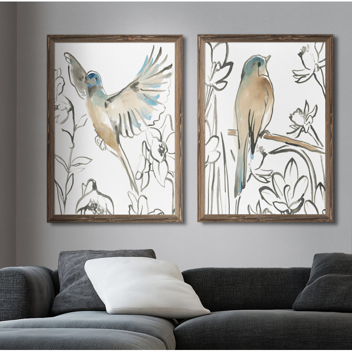 Laurel Foundry Modern Farmhouse Songbird Meadow III Framed 2 Pieces by ...