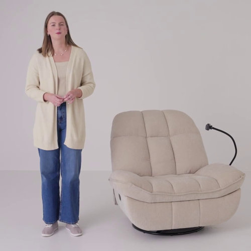 Trule Jace Modern Upholstered Manual Swivel Rocker Recliner with Phone ...