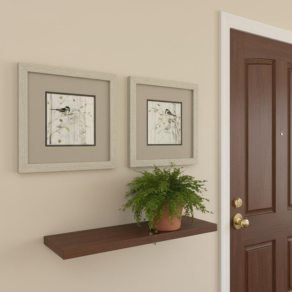 HomeRoots Set Of Two Heavenly Spring Distressed White Framed Wall Art ...
