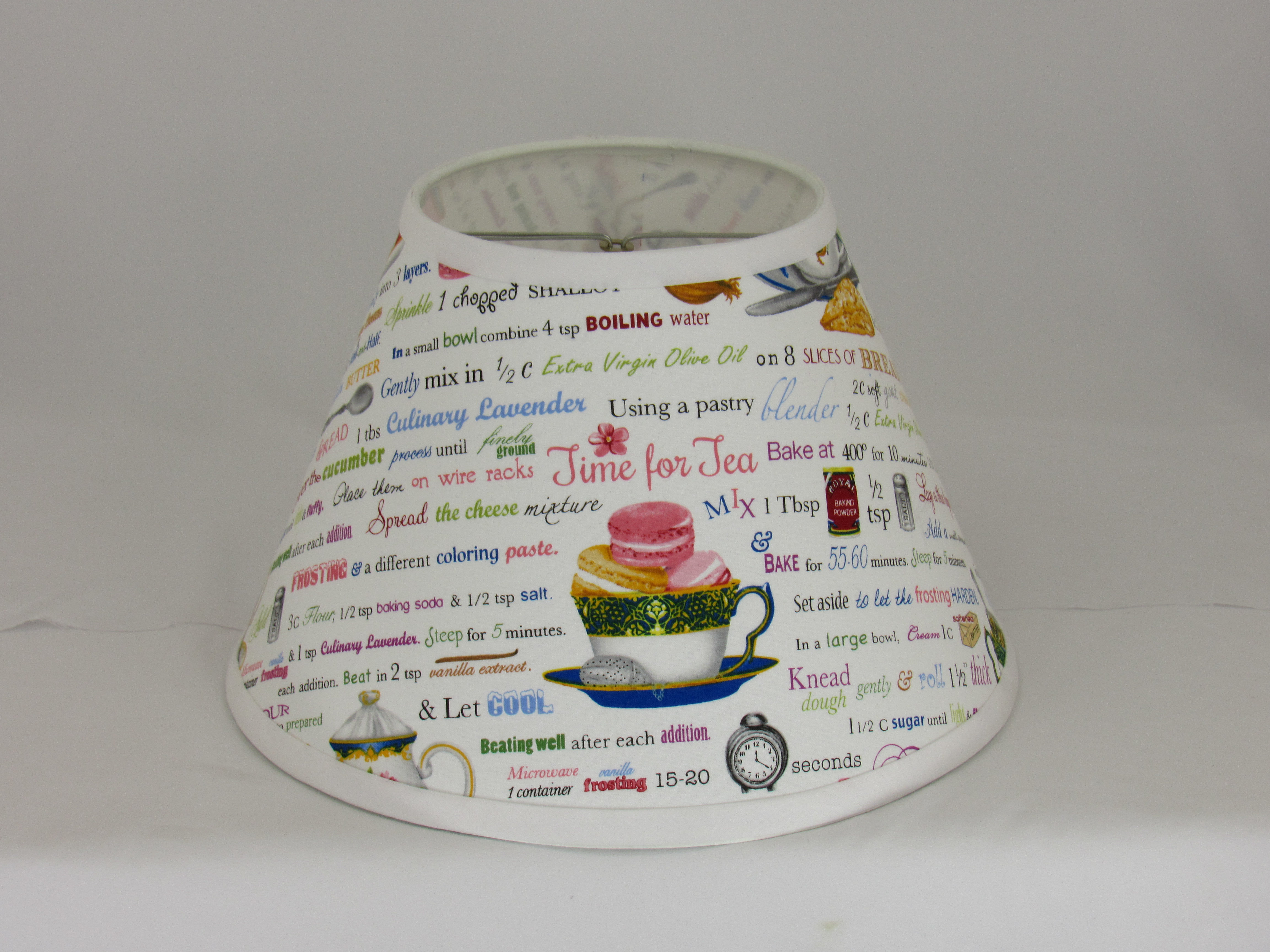 August Grove® 8" H x 12" W Kitchen Themed Print Cotton Empire Lamp ...