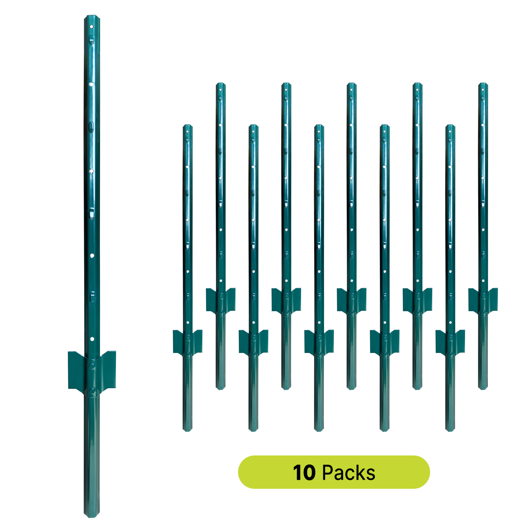 thealyn 10 Pack Fence Posts With U-channel Steel Sign Post Heavy Duty ...