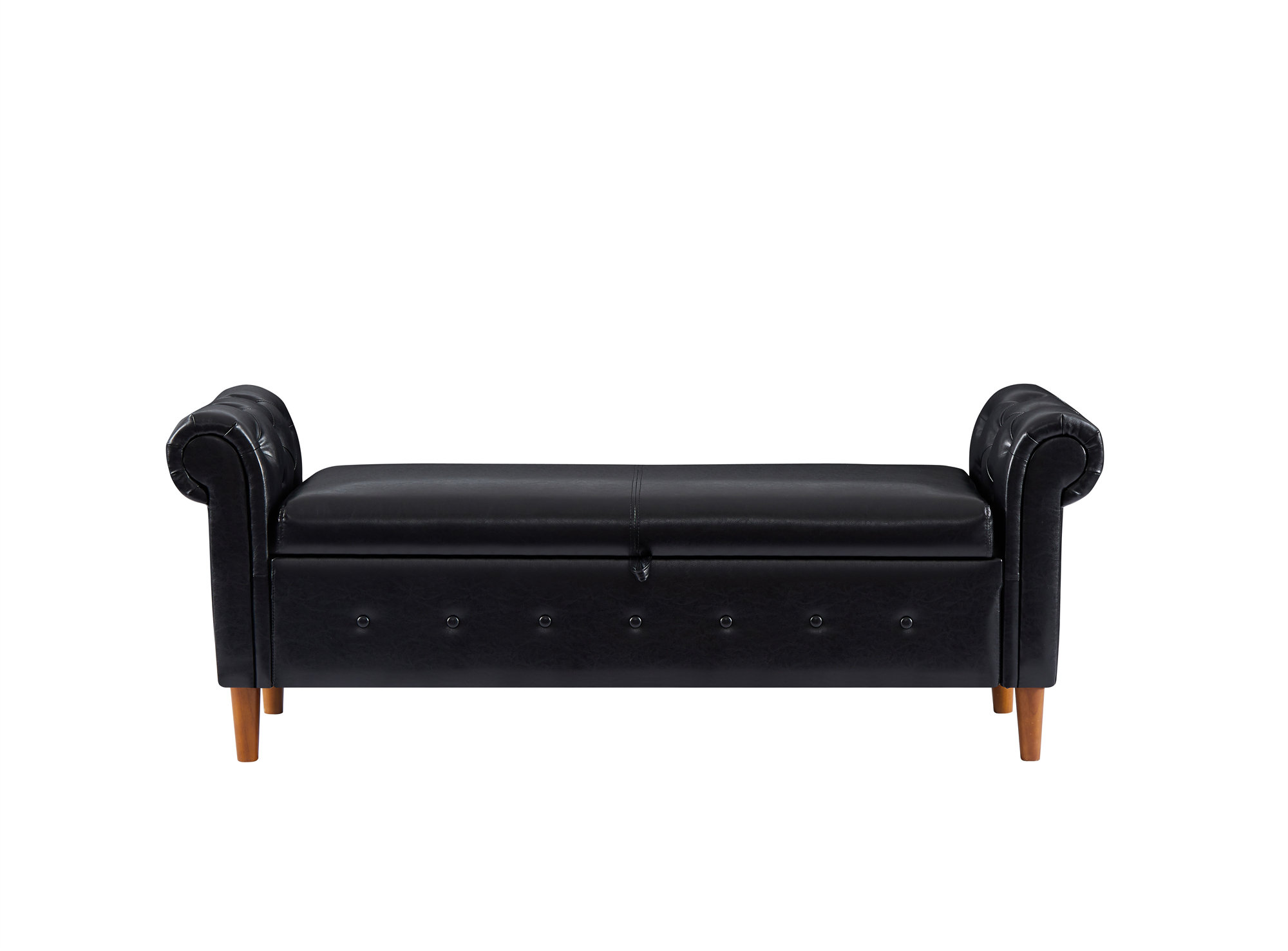 Winston Porter Black Multifunctional Storage Rectangular Sofa Stool ...