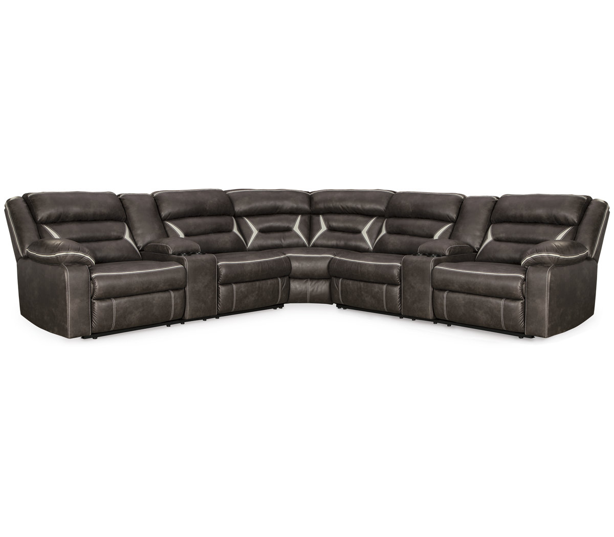 Red Barrel Studio® Planas 5 - Piece Upholstered Reclining Sectional ...