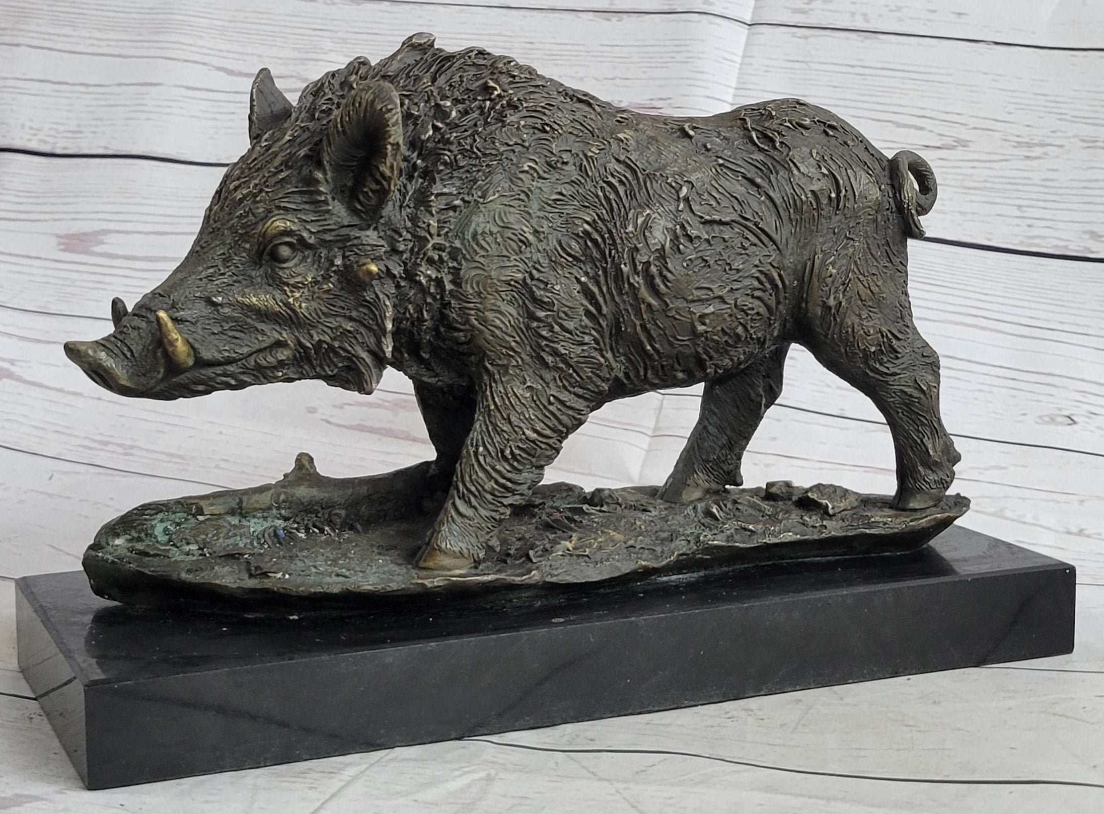 Rosalind Wheeler Mooresburg Art Deco Hotcast Wild Pig Boar Farm Bronze ...