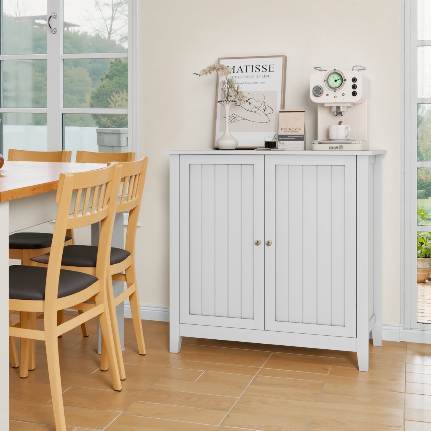 Corrigan Studio® Double Door Storage Cabinet with Silver Knobs | Wayfair