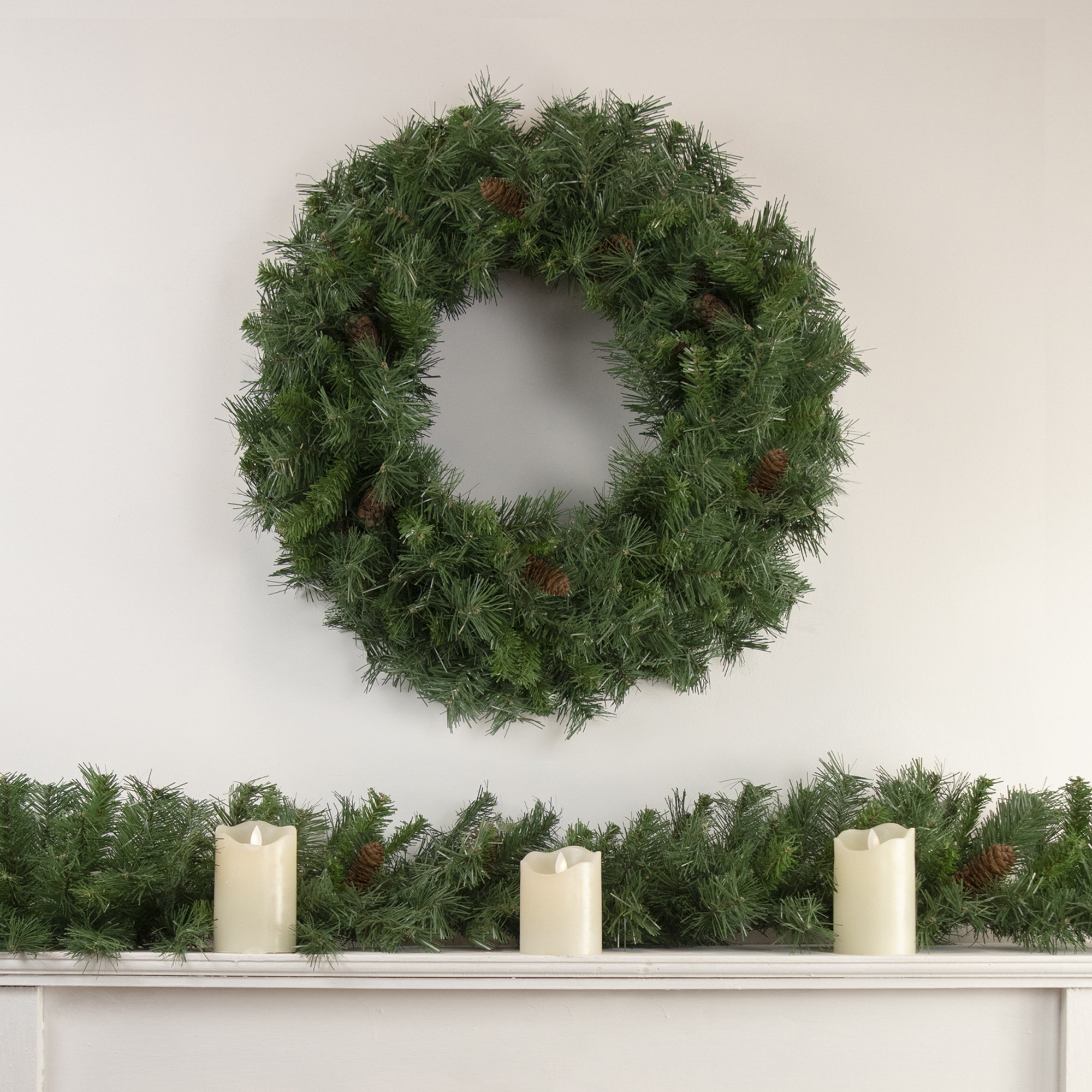Northlight Seasonal Black River Pine Artificial Christmas Wreath 24 ...