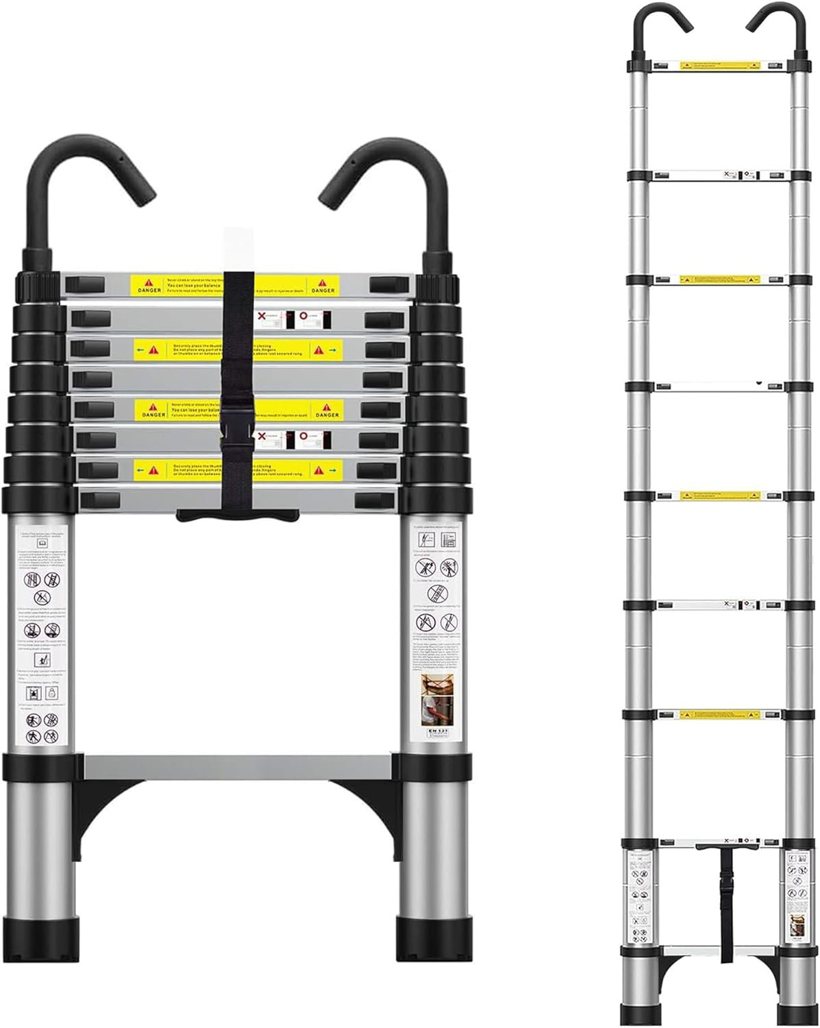 WFX Utility™ 8.5FT Telescoping Ladder, Aluminum Extension Ladder With ...