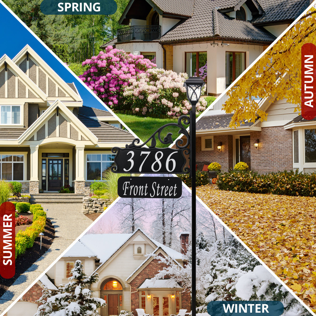 Address America Boardwalk Double-Sided Reflective Yard Address Sign ...