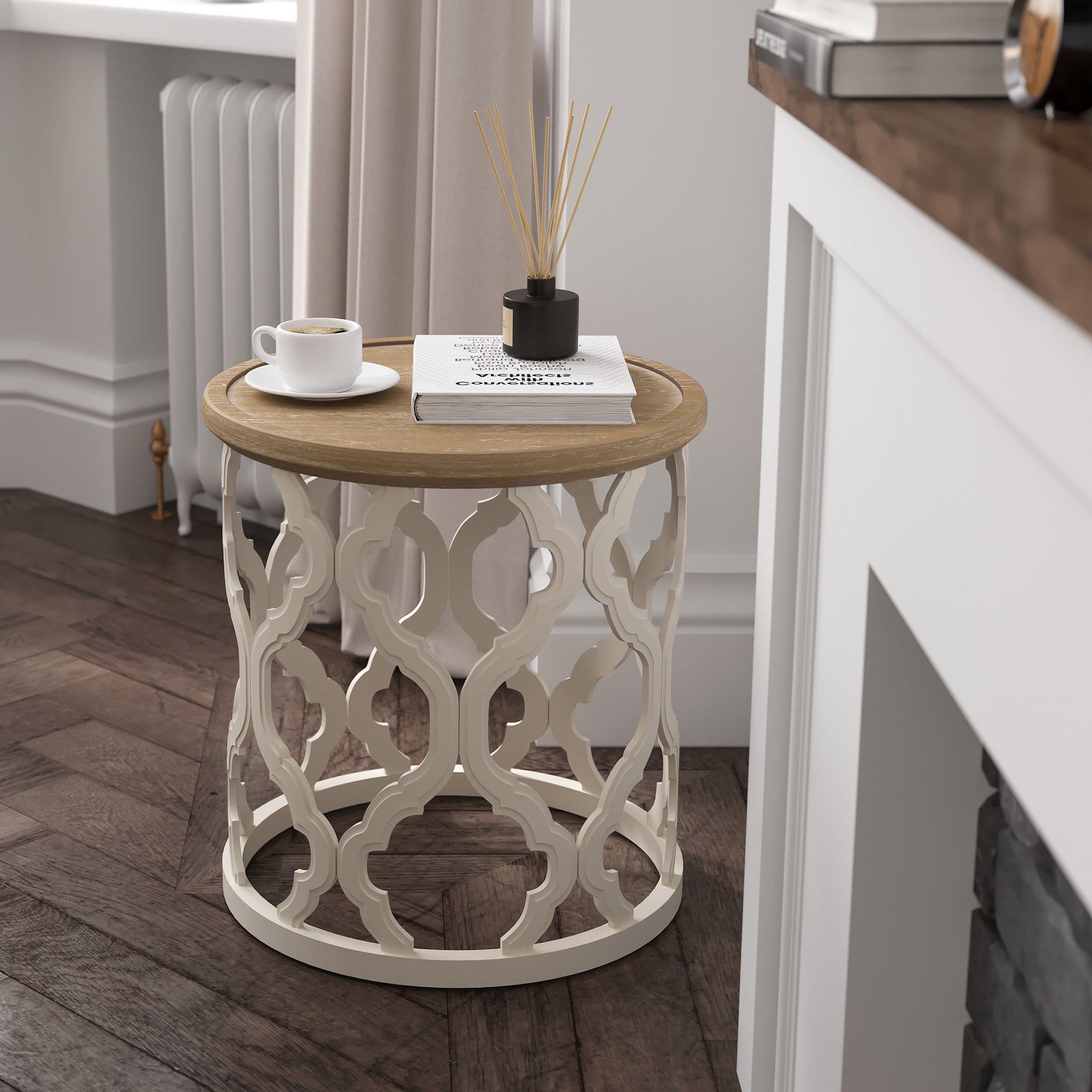 Laurel Foundry Modern Farmhouse Dozier Rustic Farmhouse Tray Top Round ...