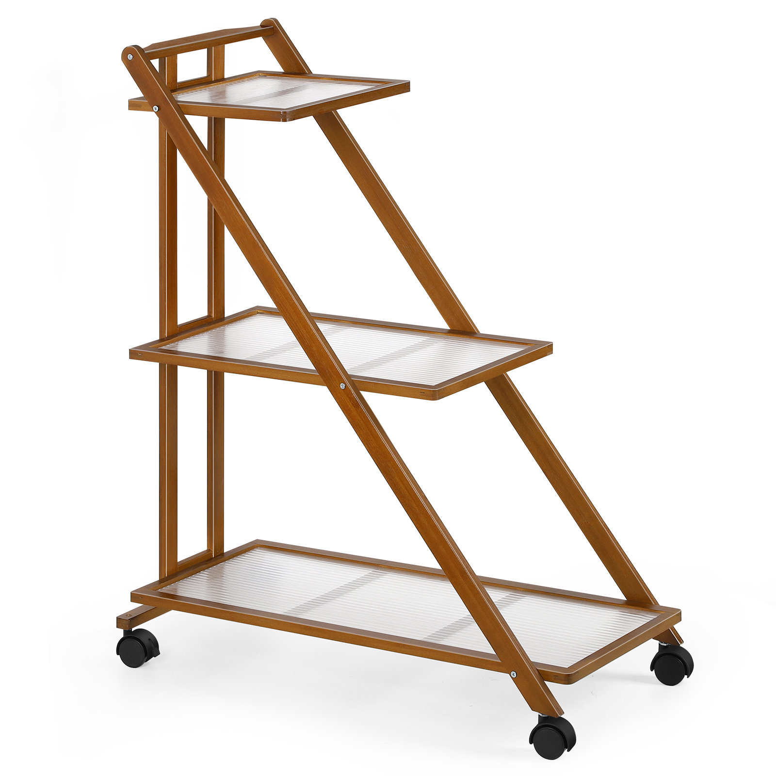 CELLPAK 3 - Tier Movable Minimalist Wooden Storage Rack Cart Side Table ...