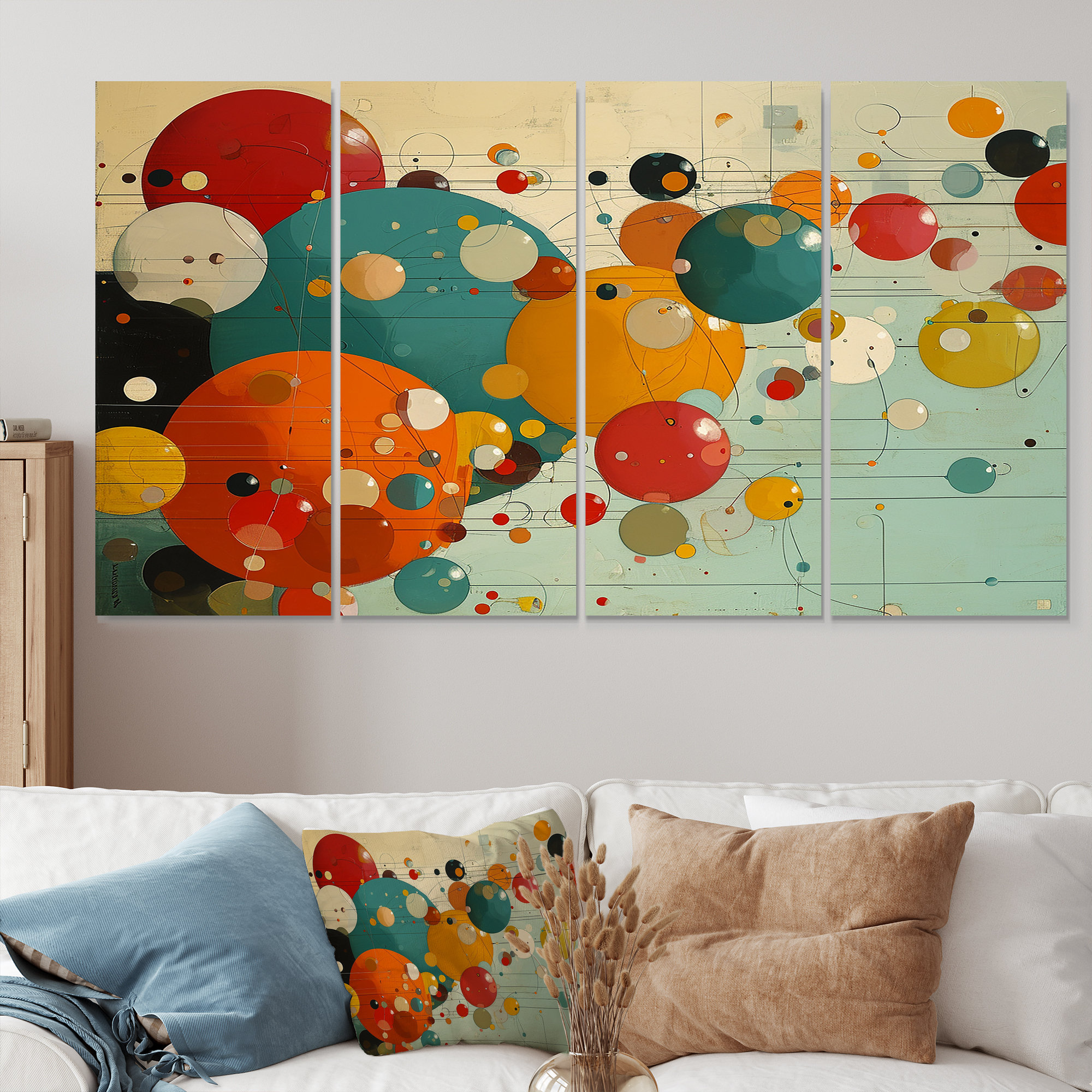 Ivy Bronx Retro Circular Joy - Geometric Wall Art 4 Piece - Wayfair Canada