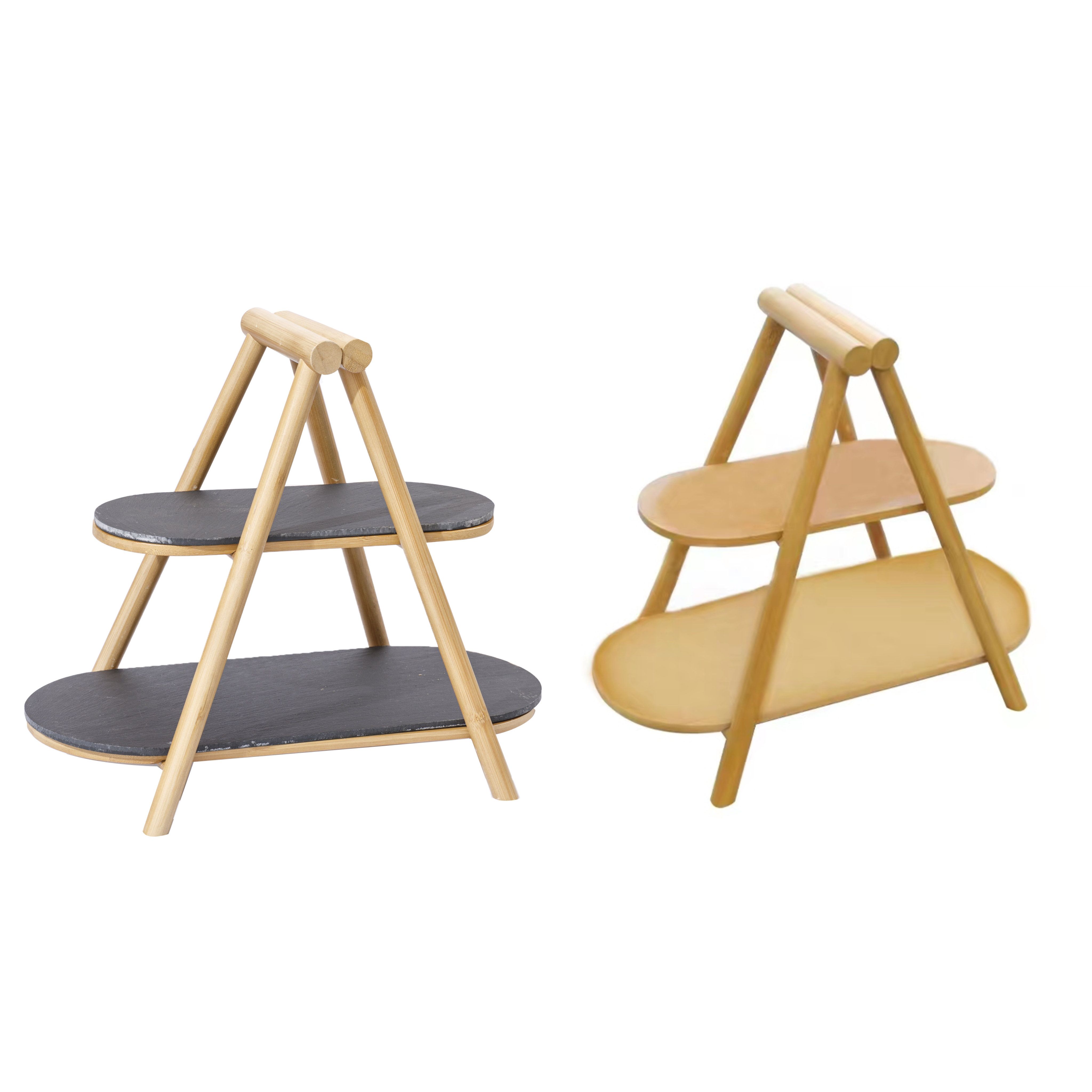 Hokku Designs Garric 2 Tiered Serving Tray Set | Wayfair