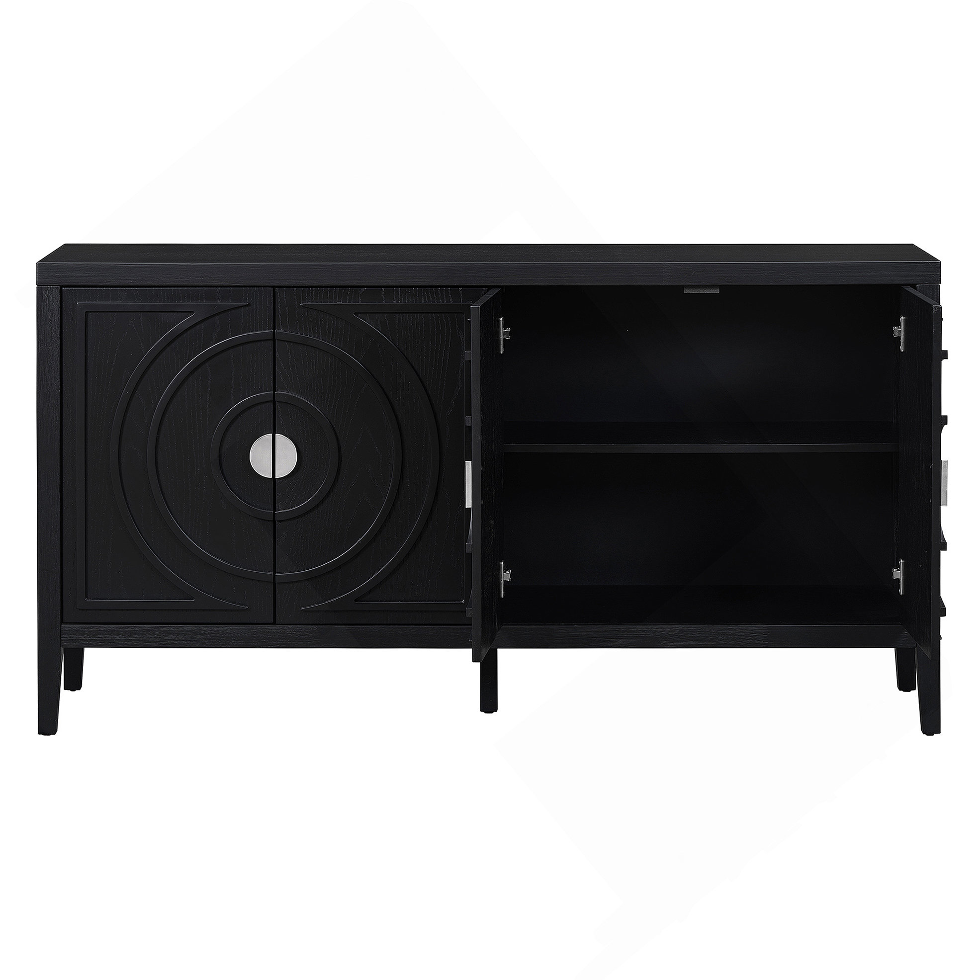 George Oliver Retro Sideboarddoor with Circular Groove Design Round ...