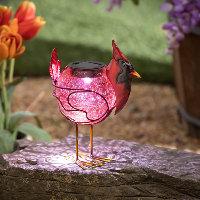 The Holiday Aisle® Solar Cardinal Garden Statuary | Wayfair
