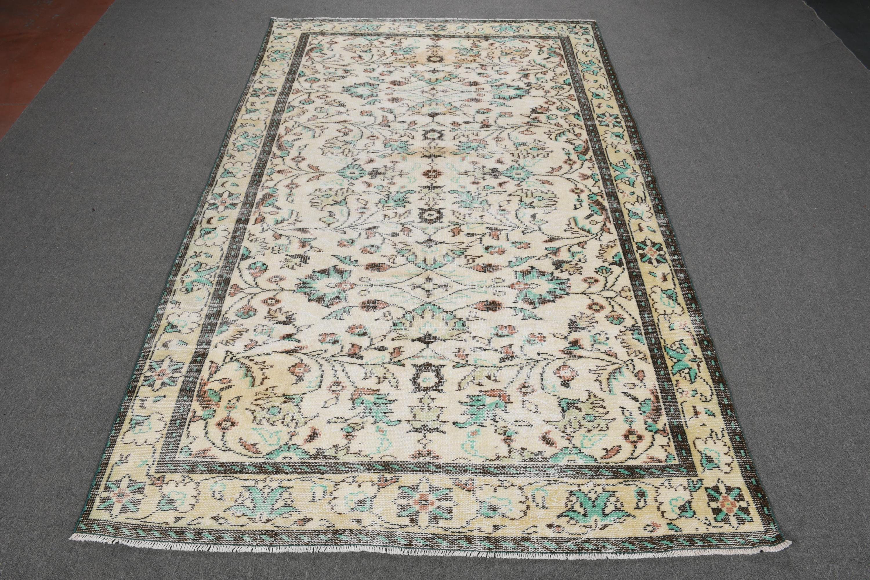 Bungalow Rose Large Vintage Turkish Oushak Rug in Beige for an Elegant ...