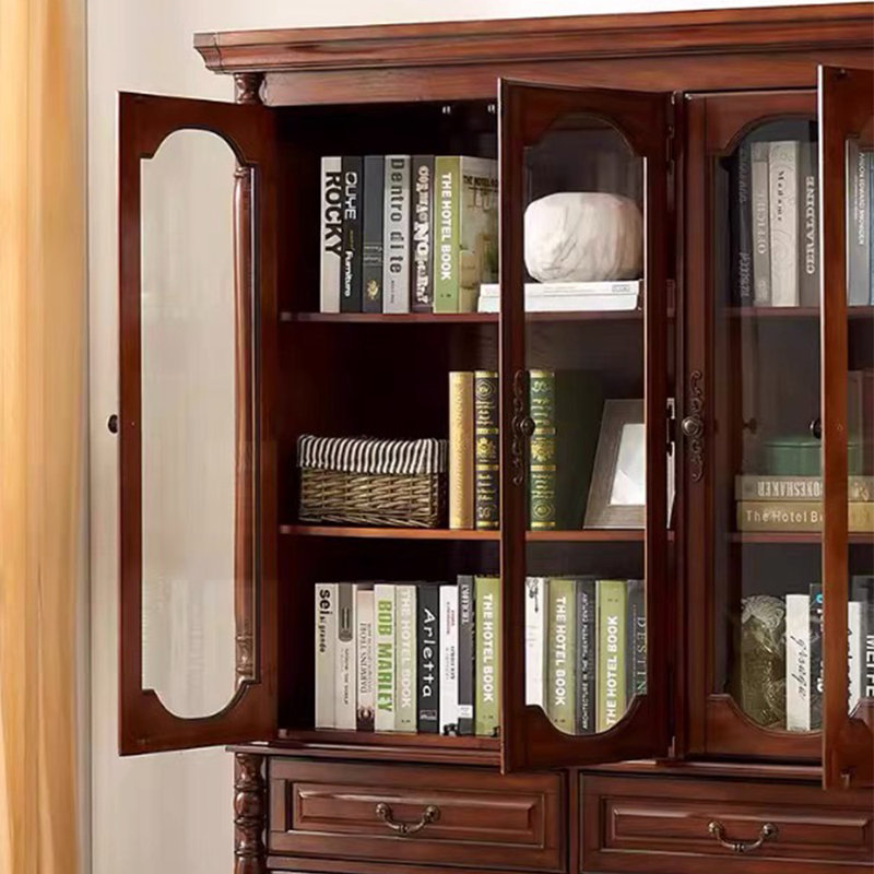 Parttlion American style bookcase lockers with glass doors | Wayfair