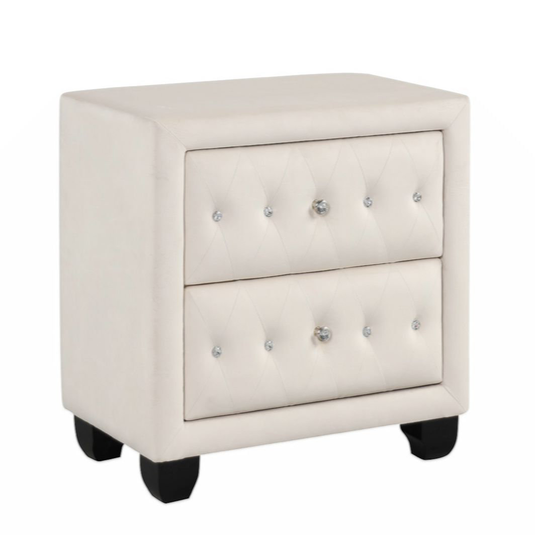 Rosdorf Park Modern Style Crystal Tufted 2-Drawer Nightstand ...