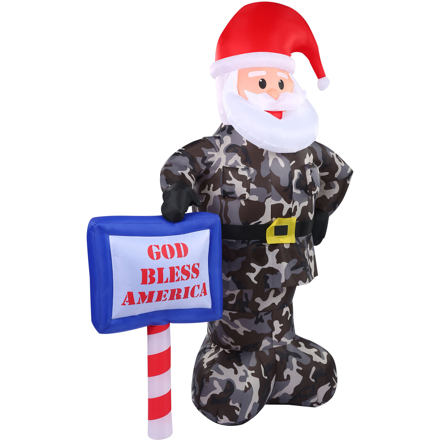 Fraser Hill Farm 6-Ft. Tall Prelit Camo Santa Inflatable | Wayfair