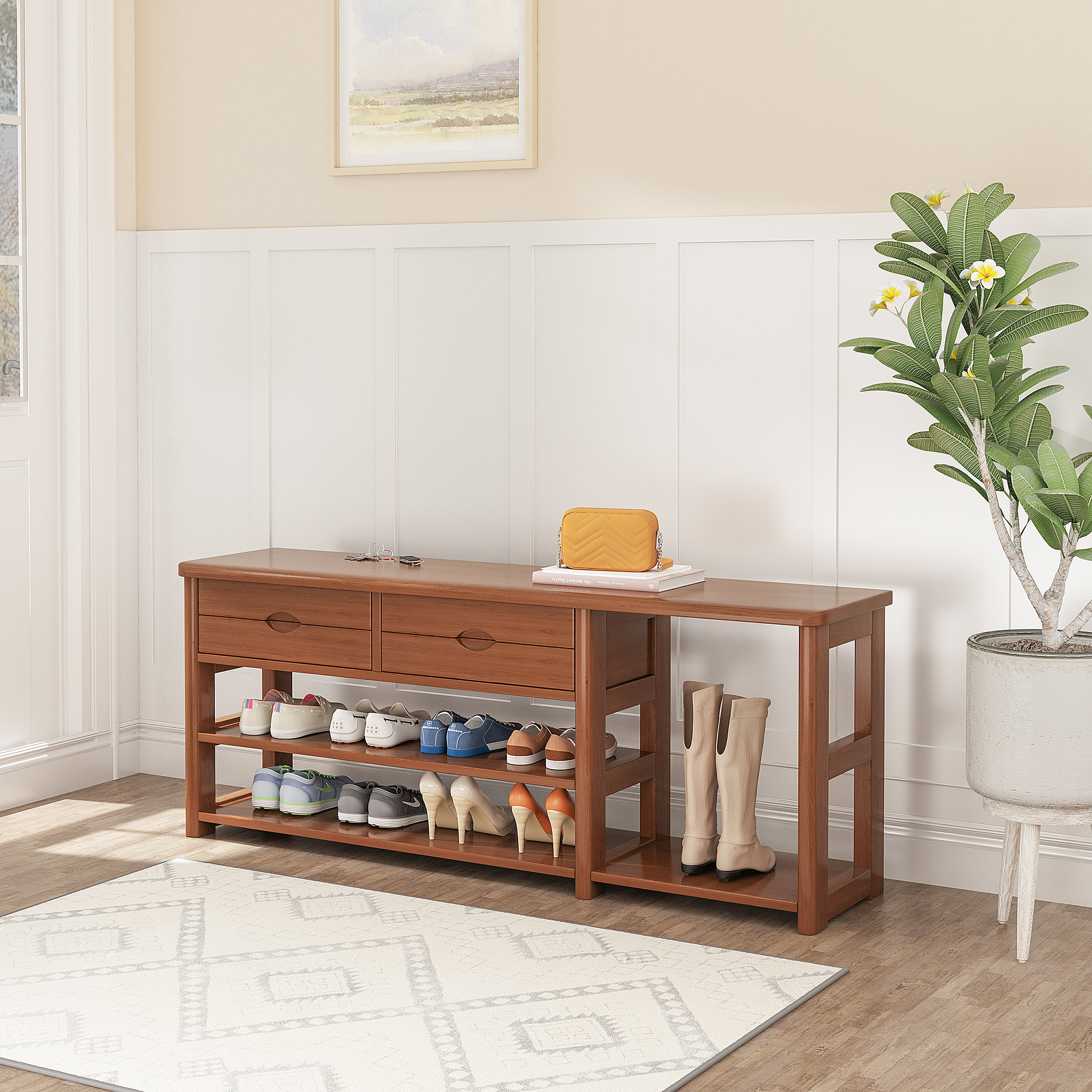 Hokku Designs 10 Pair Solid Wood Shoe Storage Box | Wayfair