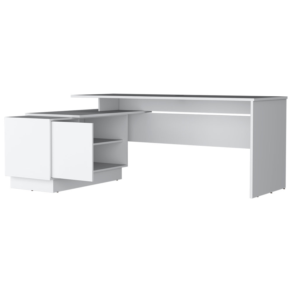 Wrought Studio™ L-shaped Desk Farrell, Office, White | Wayfair