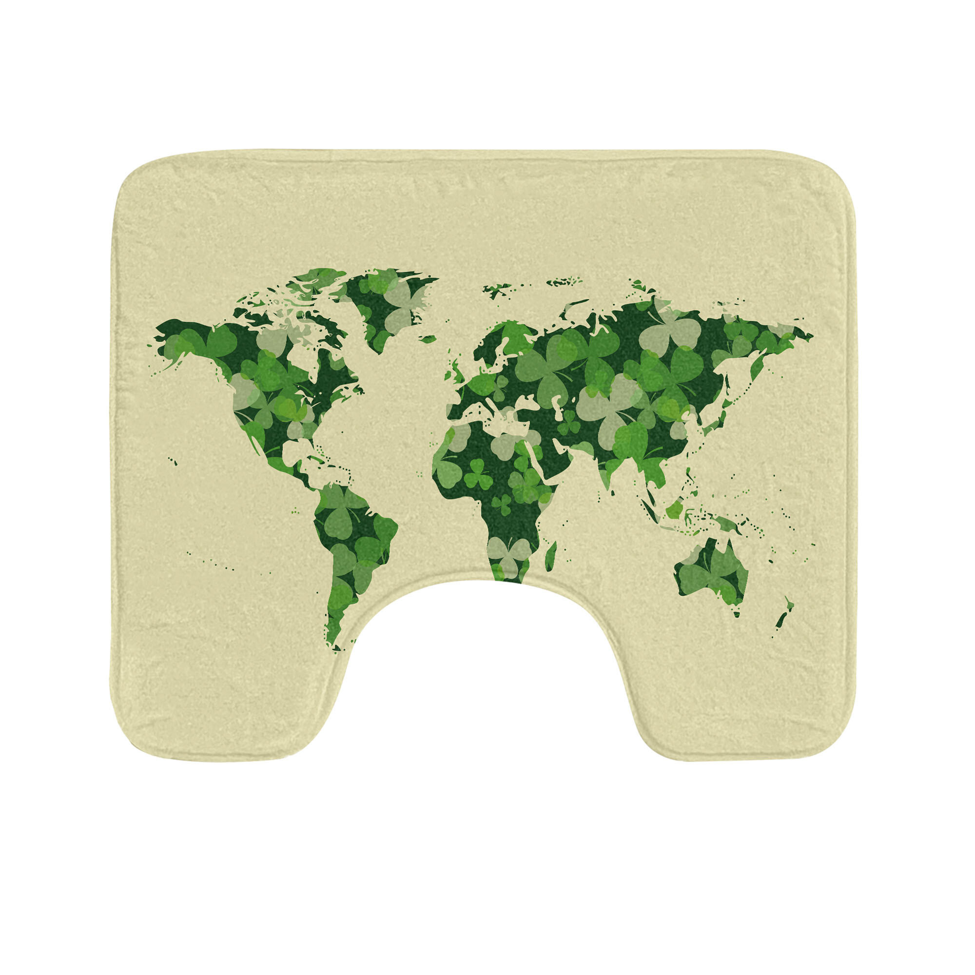 East Urban Home Map Toilet Mat U-Shape Bathroom Rug 20" Fern Green ...