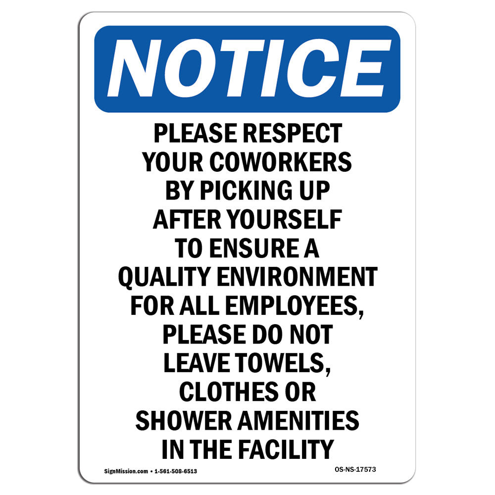 SignMission Please Respect Your Coworkers Sign | Wayfair