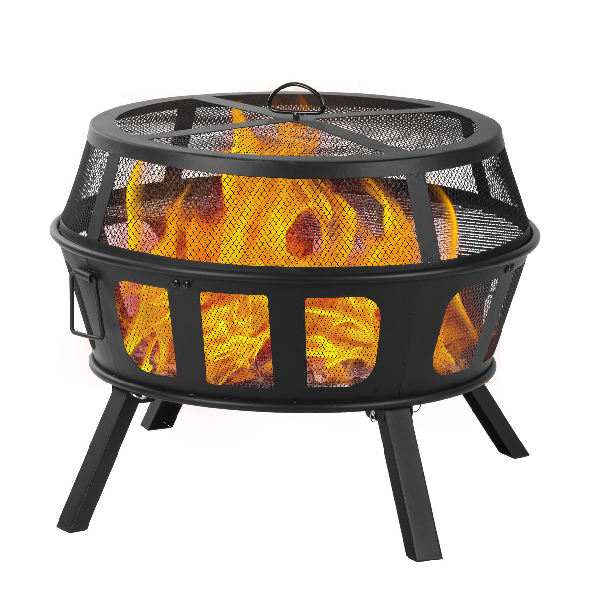 Red Barrel Studio Praxedis 20'' H x 26'' W Iron Wood Burning Outdoor ...