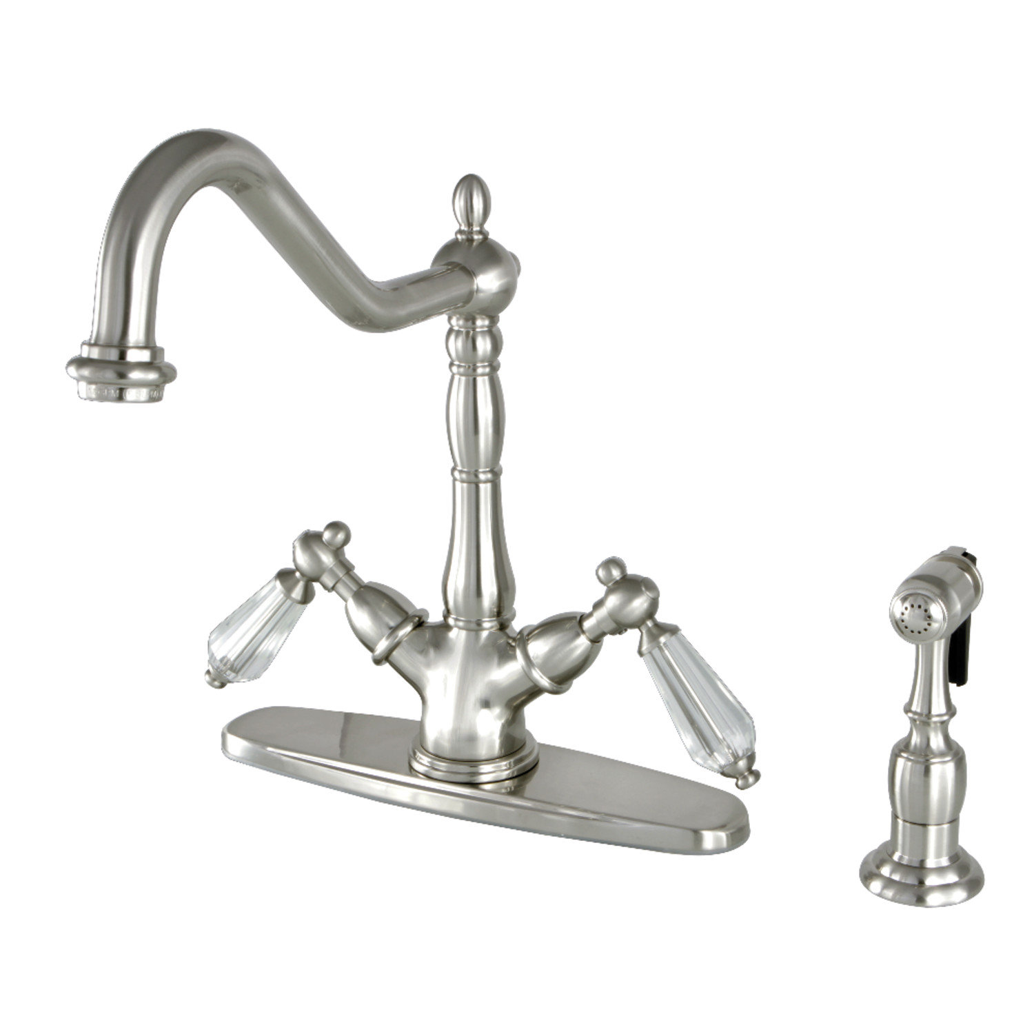 Kingston Brass Wilshire Two-Handle 2-or-4 Hole Deck Mount Kitchen ...