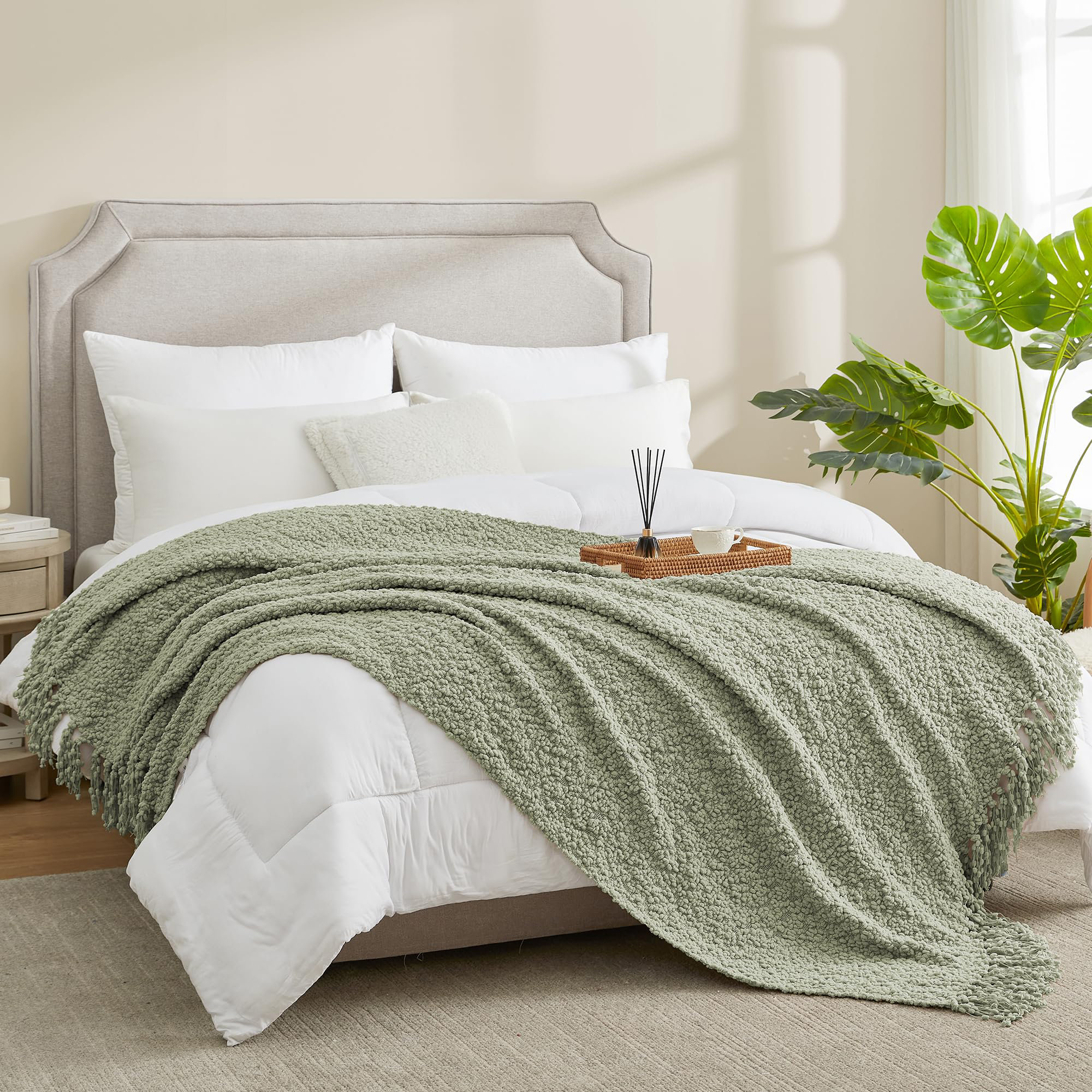 FURNITURE COUNTRY CORP. Textured Mulberry Throw Blanket Handmade With ...