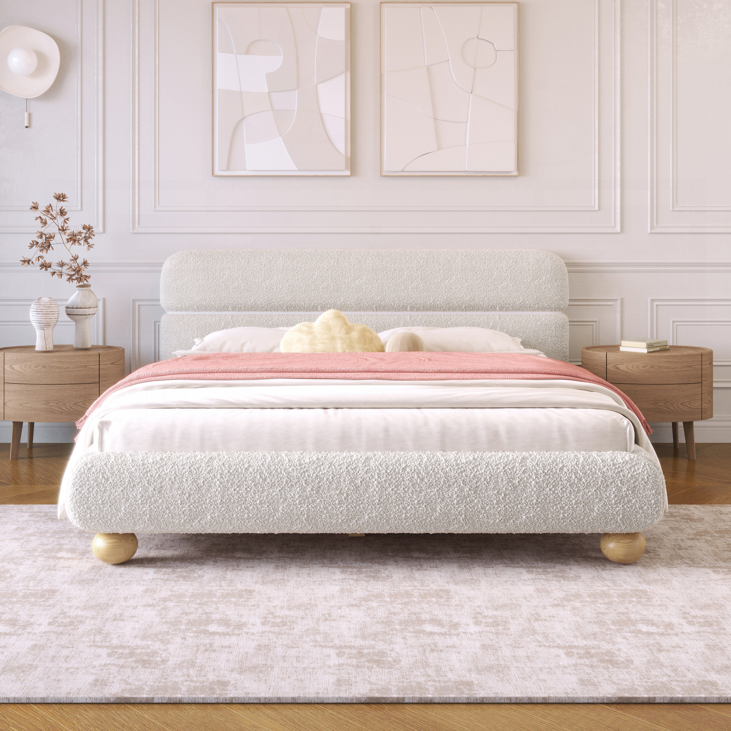 George Oliver Contemporary Low Profile Upholstered Bed with Teddy ...