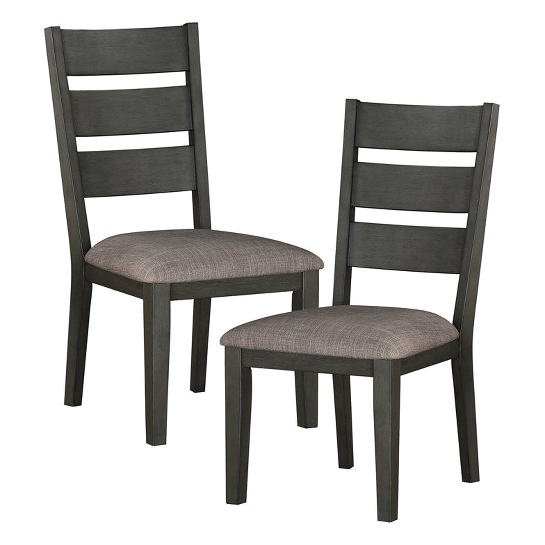 Hokku Designs Transitional Side Chair , Wood Frame, Gray Padded Seat ...