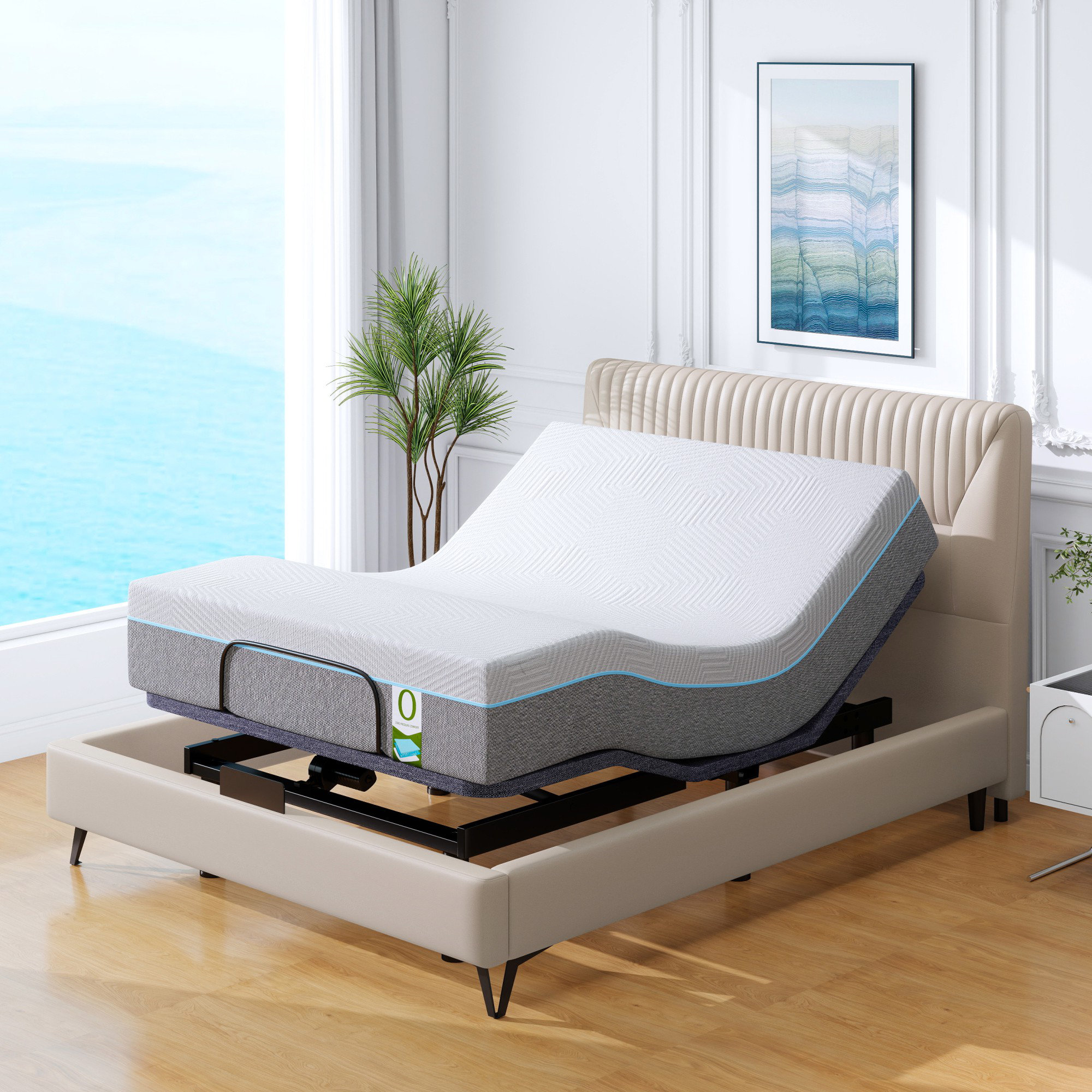 Alwyn Home 12" Adjustable Bed Base With Massage & Zero Gravity, App ...