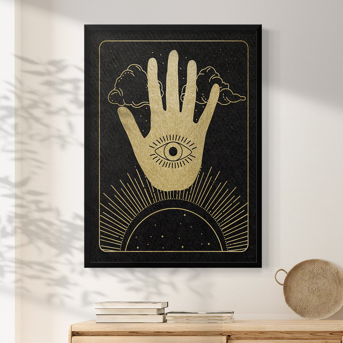 Trinx Celestial Palm -Framed Canvas | Wayfair
