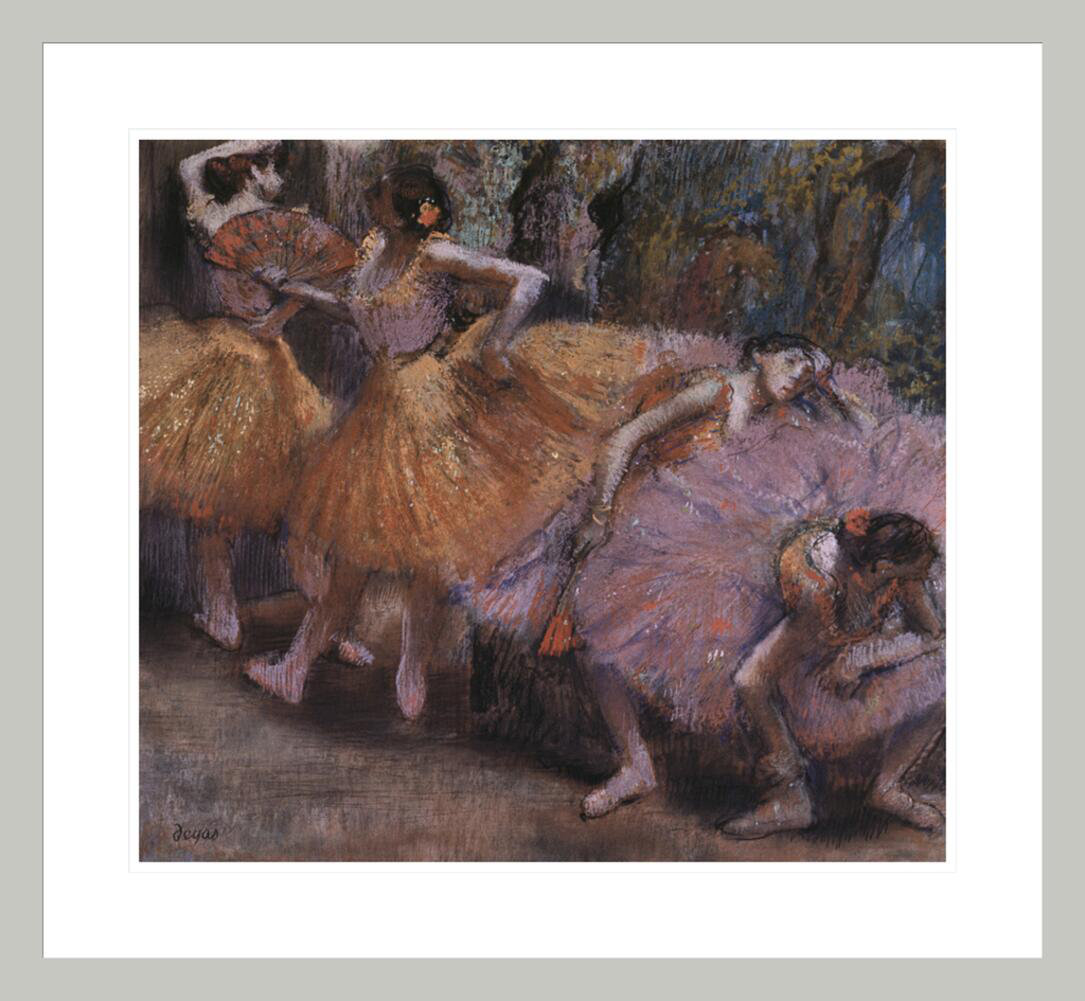 Red Barrel Studio® Four Ballerinas Resting by Edgar Degas -Framed ...