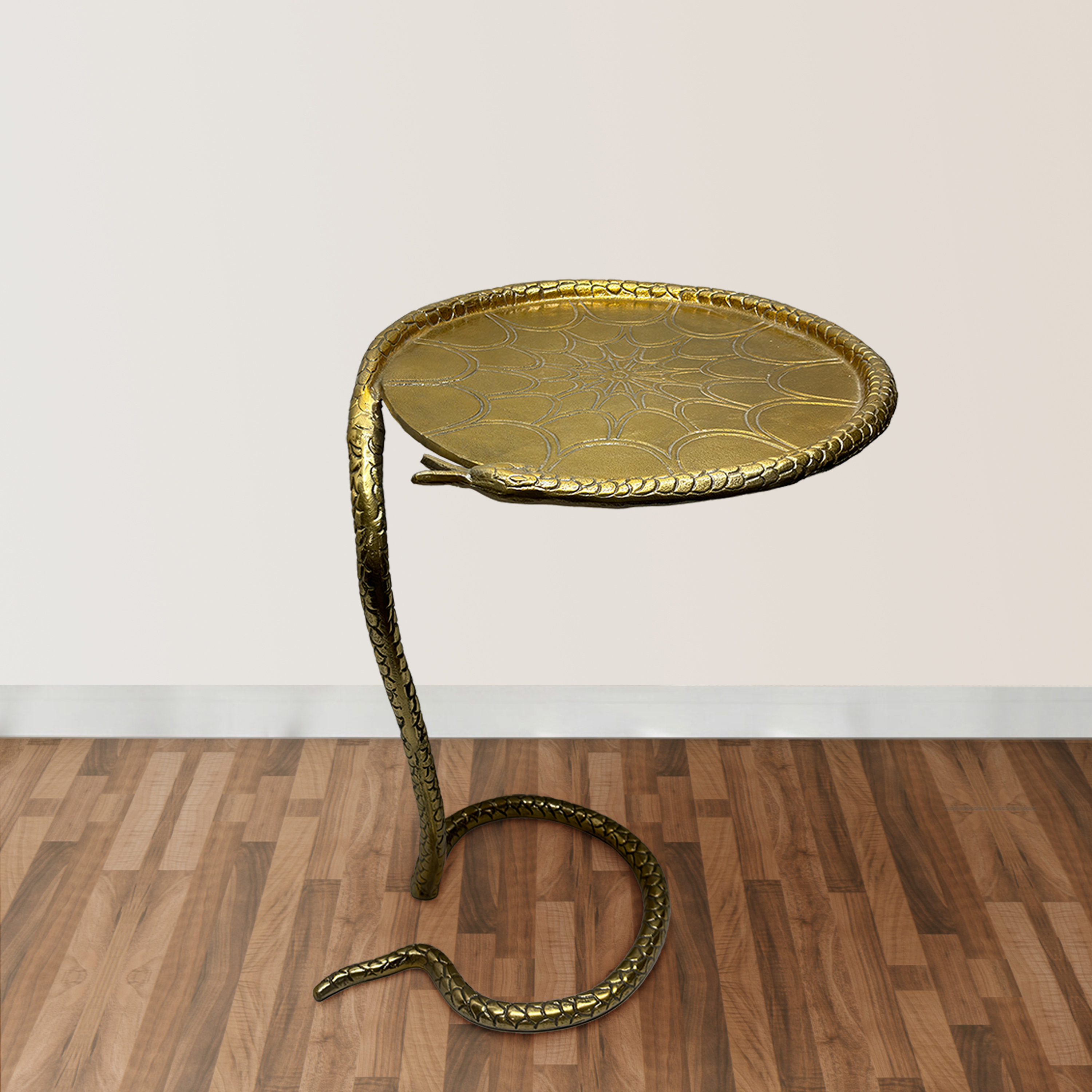 House of Hampton® Kaigan Tray Top Snake pattern Open End Table ...