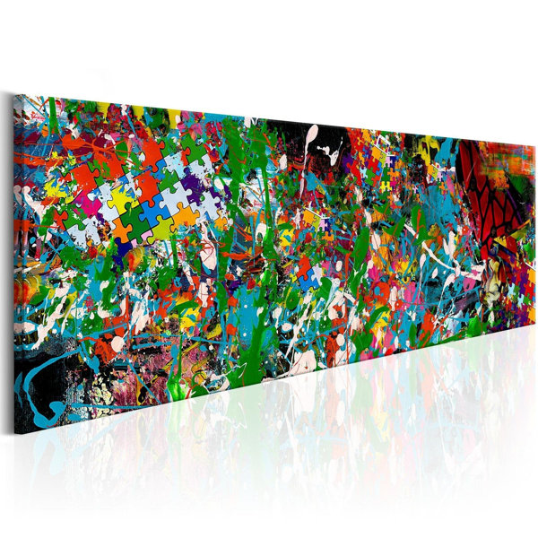 Ivy Bronx Artistic Puzzle On Canvas Painting | Wayfair