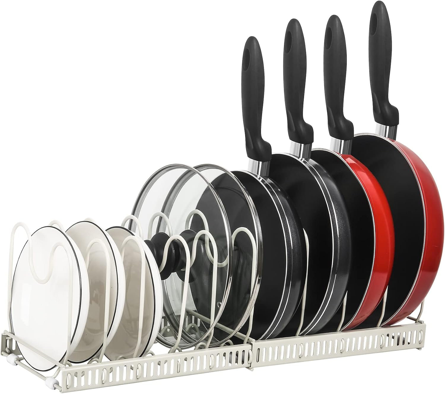 Prep & Savour Pot Rack -Expandable Pan Organizer For Cabinet, Lid ...