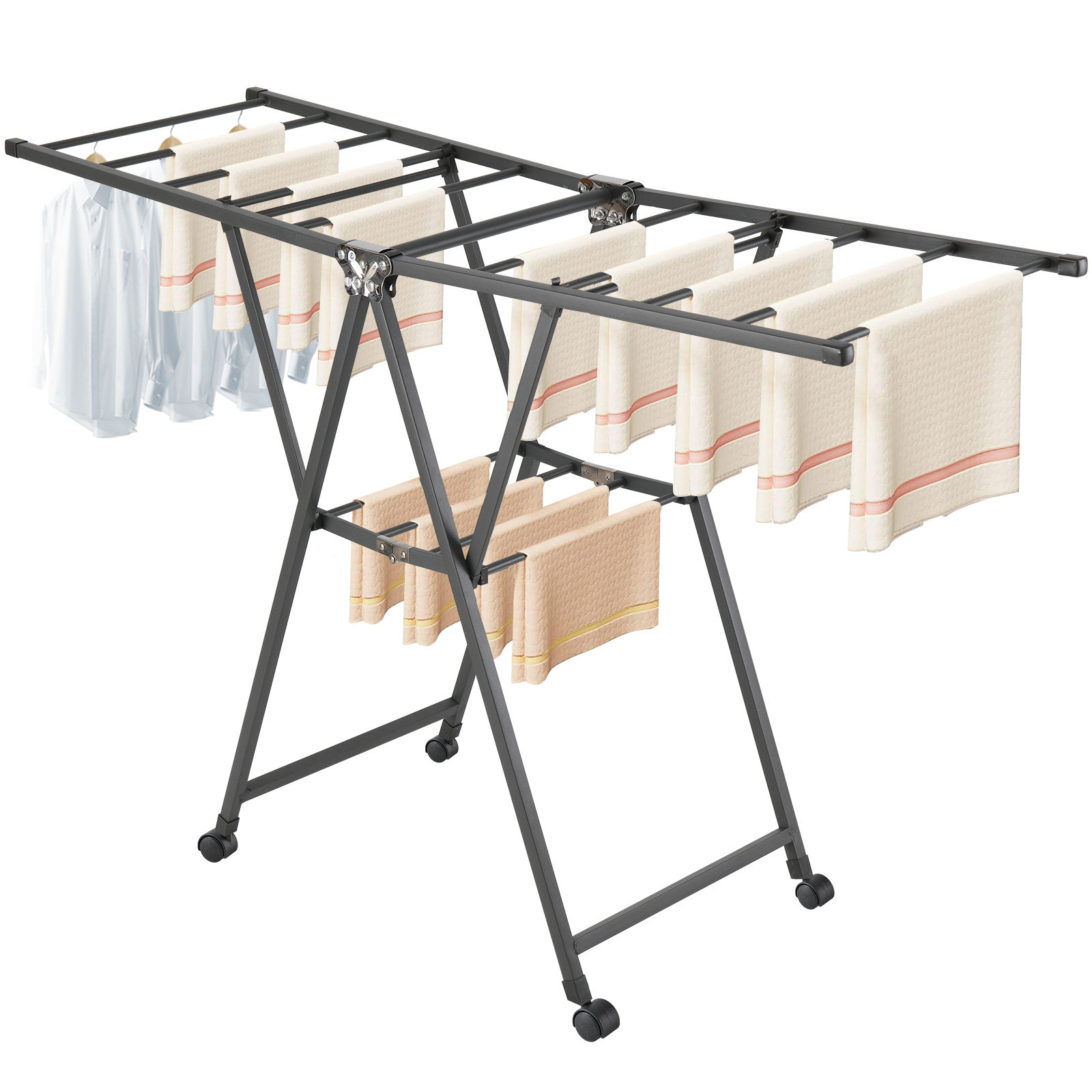 Rebrilliant Clothes Drying Rack, Foldable 2-Level Laundry Racks for ...