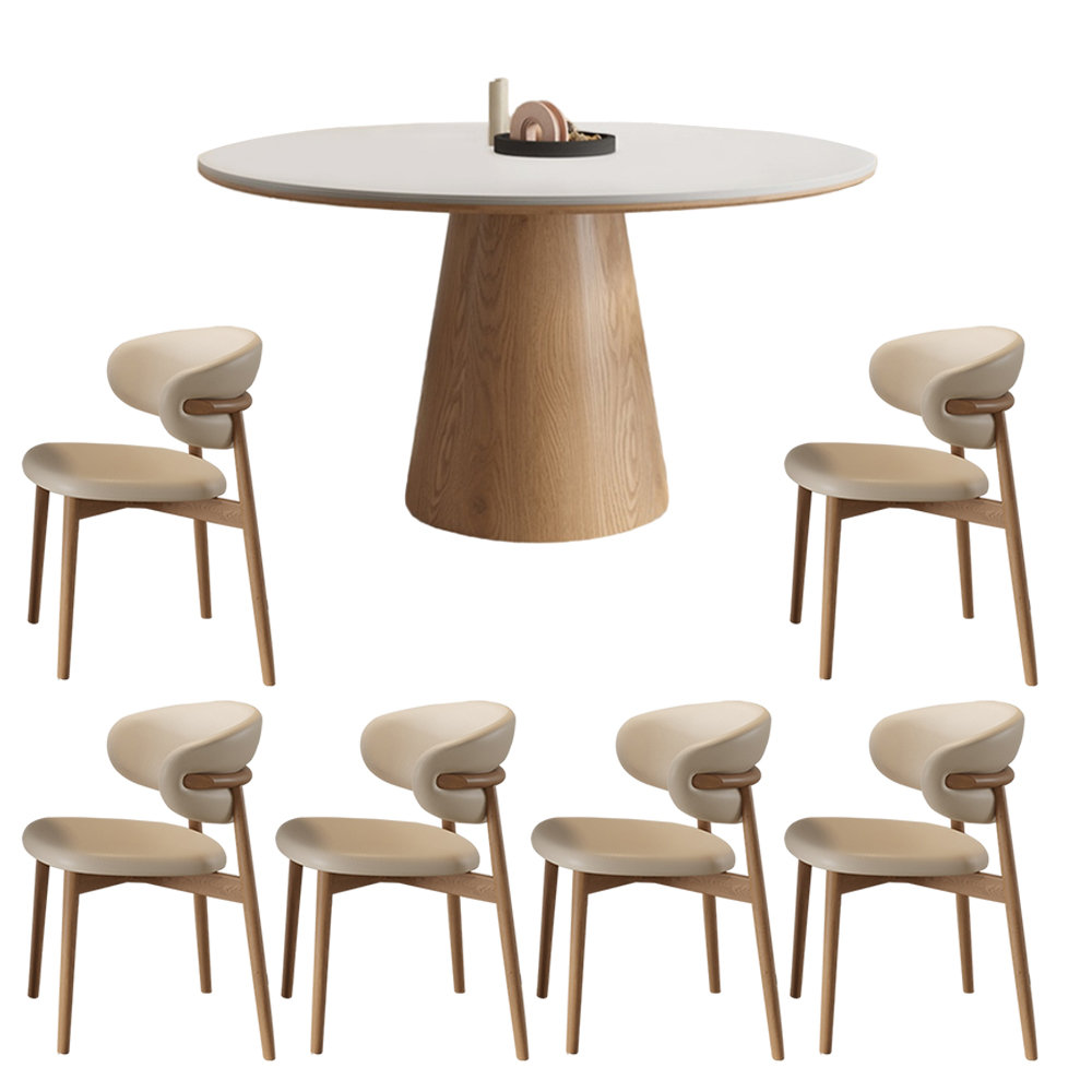 Elamer Minimalist round dining table set | Wayfair