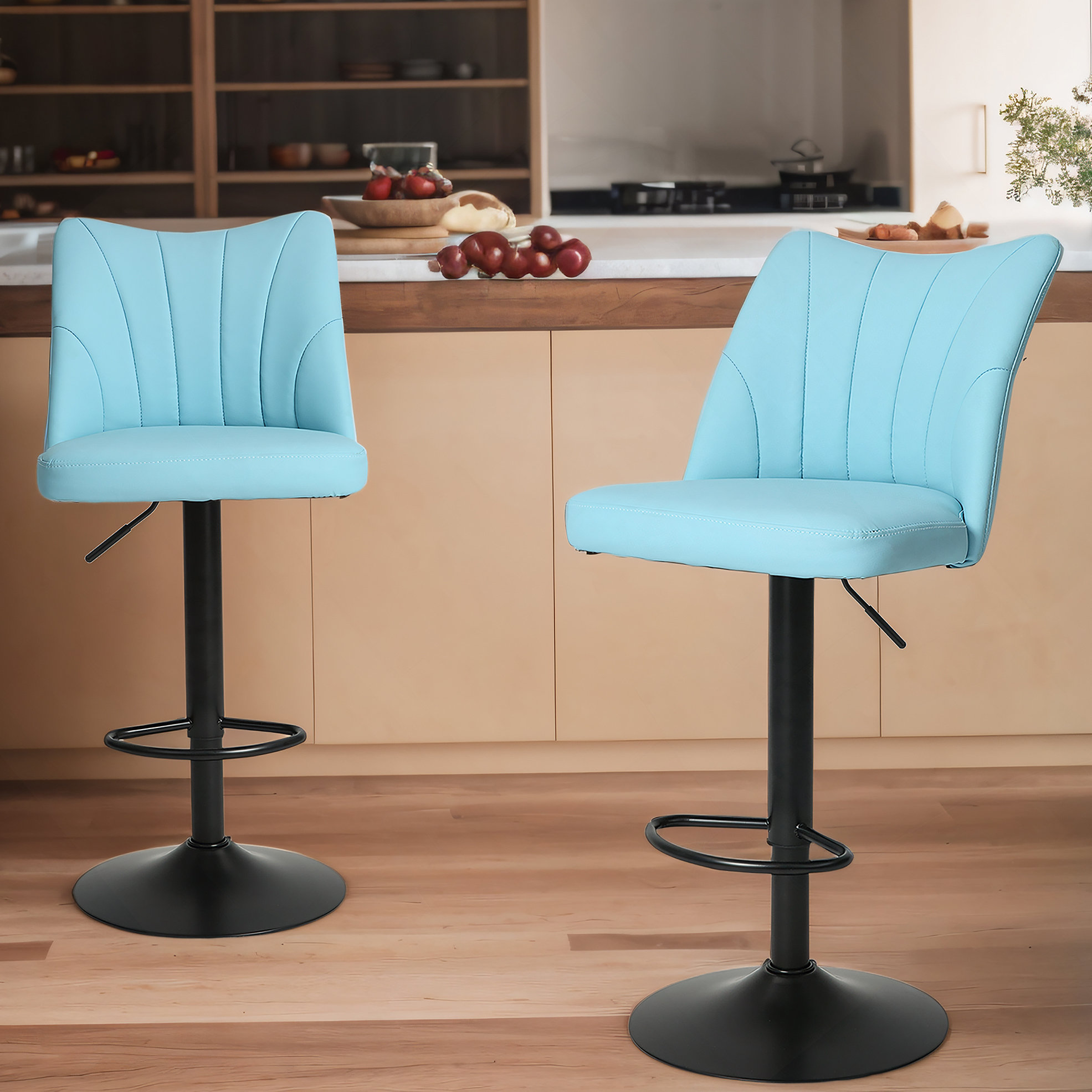 Latitude Run® Swivel Bar Stools Set of 2,Height Adjustable Counter ...