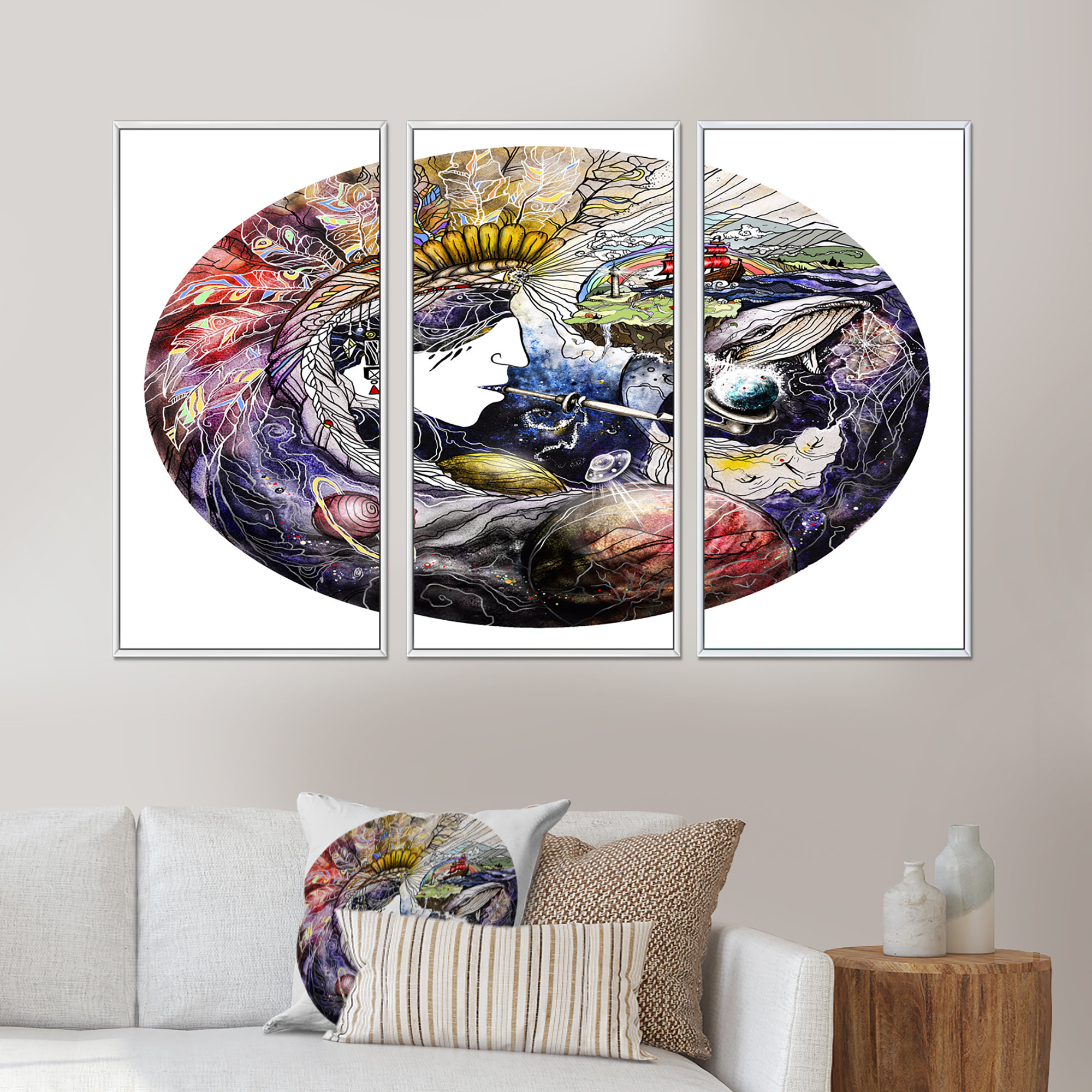 Trinx " Spirit Shaman Indian Smokes The Pipe Of The World " 3 - Pieces ...