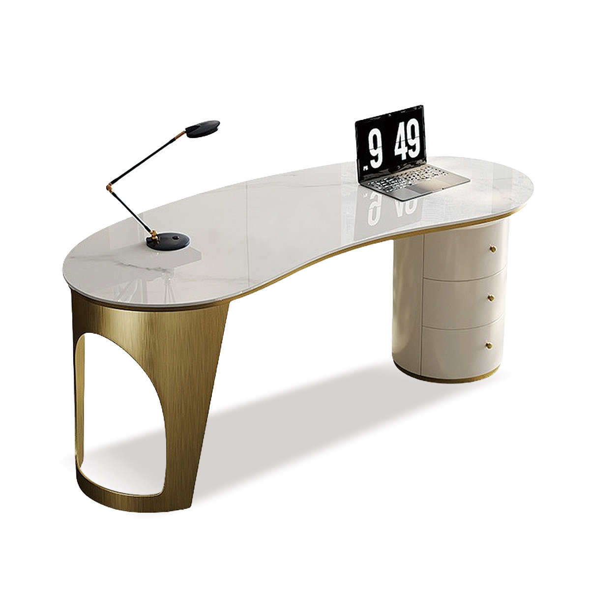 Fit and Touch 55.12" Grey Rectangular Sintered Stone desks - Wayfair Canada