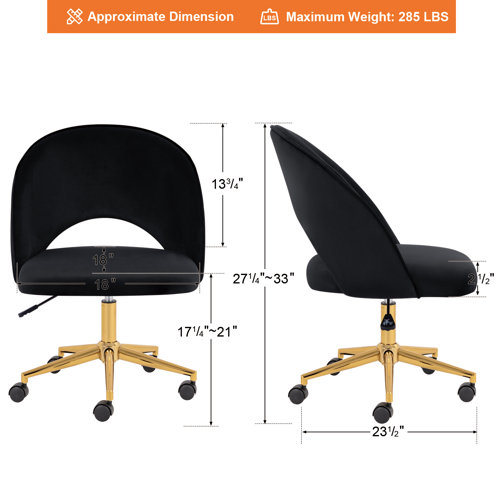 Mercer41 Adjustable Height Upholstered Task Chair & Reviews | Wayfair