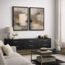 IDEA4WALL Soft Neutral Abstract Artwork with Linear Black Accents ...