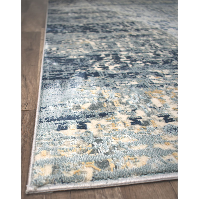 CosmoLiving by Cosmopolitan Duchess Abstract Cream/Blue Area Rug ...
