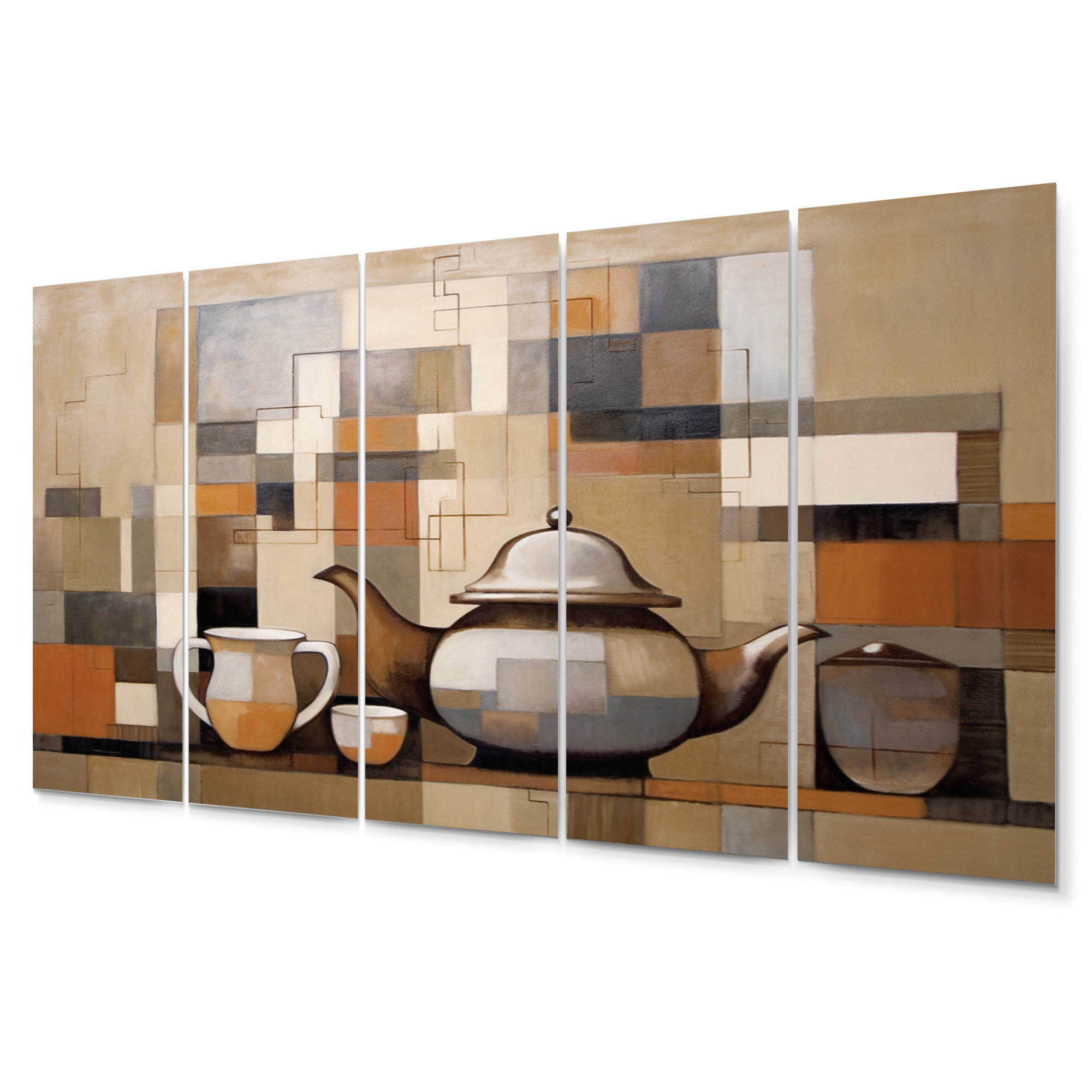 Design Art 5 Cubism Culinary Pottery Wall Decor Set Metal | Wayfair