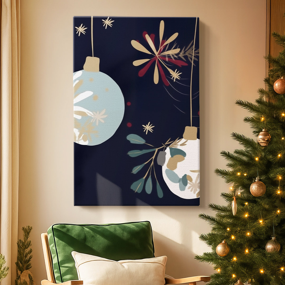 Alcott Hill® Midnight of Pale Winter Fir-Premium Gallery Wrapped Canvas ...